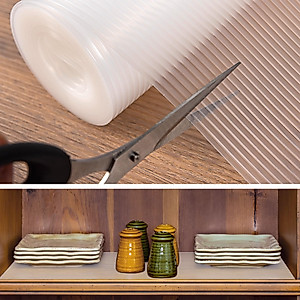 TANONE Clear Shelf Liner, Non-Slip Cabinet Liner, 12 Inch x 20 FT Drawer Liner Washable, Non Adhesive for Kitchen Cabinet, Shelves, Refrigerator