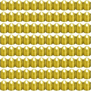 Treela 72 Pcs Gold Flameless Votive Candles Battery Operated LED Candles Centerpiece Table Decorations Tea Lights Candles Flickering Candles for Birthday Wedding Anniversary Valentine's Day Proposal