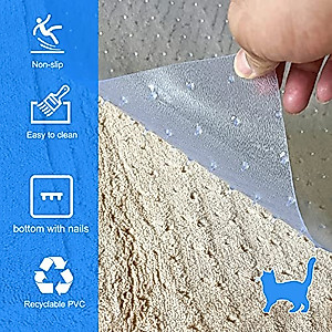 5.2Ft Cat Carpet Protector,Cat Carpet Protector for Doorway,DIY Non Slip Carpet Protector for Pets,Easy to Cut, Carpet Protector Stop Cats from Scratching Carpet at Doorway