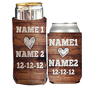 VictoryStore SLIM Can Coolers: “Happiness is being Married To Your Best Friend” Wedding Skinny Can Coolers (100, Half Slim, Half Standard Size)
