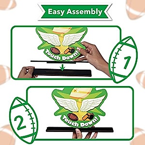 Hillicon 2023 Football Table Centerpieces 3 Pcs Wooden Football Centerpiece for Table, Super Bowl Party Decorations Tabletop Centerpiece Wooden Ornaments for Football Party Supplies (Style B)