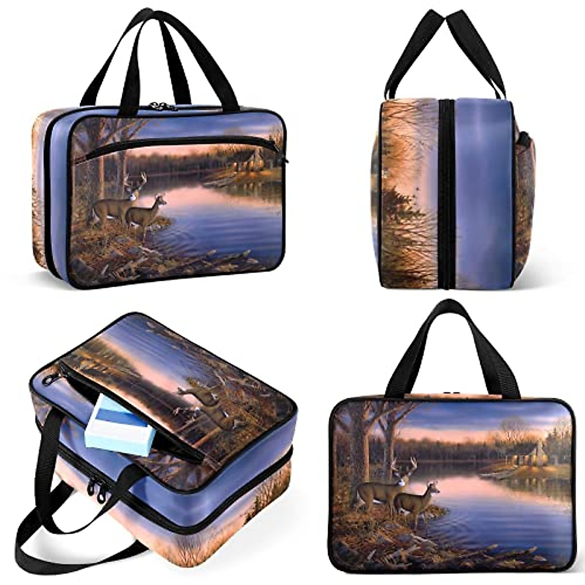 Naanle Medicine Storage Bag Autumn Deer Empty Large Family First Aid Box Pill Bottle Organizer for Home Office Car Outdoor Travel Camping Emergency Medical Supplies