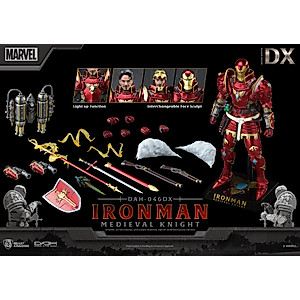 Beast Kingdom Medieval Knight Iron Man (Deluxe Version) DAH-046 Dynamic Action Figure, Multicolor