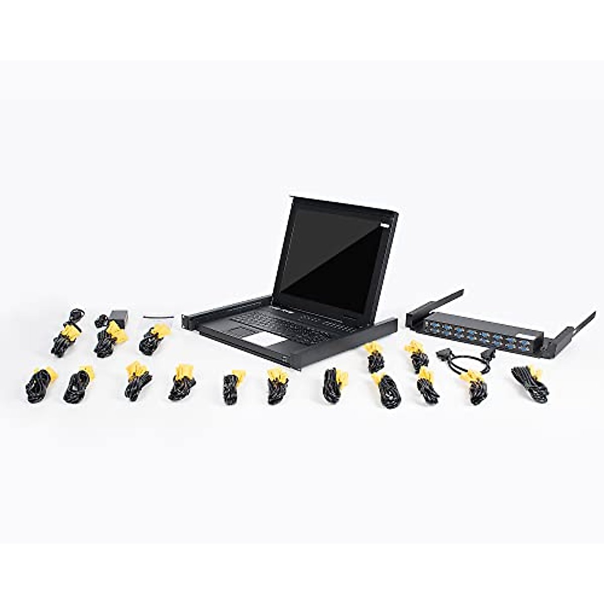 MT-VIKI 16 Port KVM VGA Switch w/17'' LCD Monitor, 1U Rack Mount KVM Monitor Switch,1280x1024@60Hz Support OSD/Hotkey/Button Switching, + 16 KVM Cables, Fit 1U 19'' Rack