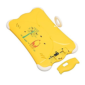Qinlorgo Kids Tablet, Yellow Eye Protection MTK6582 CPU Processor Triple Slot 3GB+32GB WiFi Kids Tablet for Watching Cartoons (US Plug)