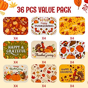 JOYIN 36Pcs Thanksgiving Leftover Containers with Lids, Fall Festive To Go Food Containers, Thanksgiving Tin Foil Containers for Party Leftovers & To-Go Meals, Thanksgiving Party Disposable Containers