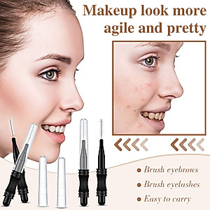 100 Pcs Micro Eyebrow Brush with Cap Brow Lamination Brush Eyelash Brow Brush Lash Filler Eyebrow Lash Lift Tools for Eyebrows and Eyelashes Extensions (Black)