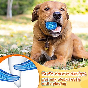 Lenwen 24 Pcs Spikey Dog Balls 3.5 Inch Squeaky Dog Toys Pet Toys Rubber Dog Toy Balls Puppy Chew Toys for Teething Durable Dog Toys for Aggressive Chewers Fetch Toys for Medium Large Dogs