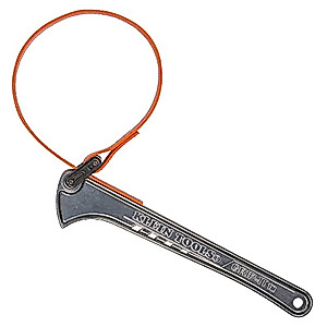 Klein Tools S12HB Strap Wrench, Adjustable Grip-It Strap Wrench Adjusts 1-1/2 to 5-Inch, 12-Inch Handle