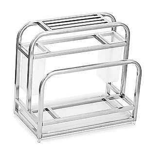 AIYoo Cutting Boards Knife Organizer with Hooks/Stainless Steel Kitchen Utensils Rack Chopping Boards/Knives/Chopsticks/Spoon/Fork/Flatware Storage with Drying Drainer