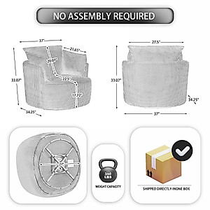 Chorlenimi Swivel Accent Chair,Corduroy Accent Chairs for Living Room,Comfy Living Room Chairs,Oversized Swivel Chair for Bedroom,360° Barrels Chairs,No Assembly Required