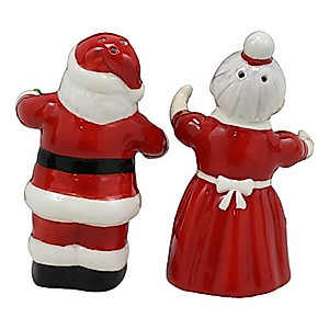 Set Of 1 Dancing Old Mr And Mrs Santa Claus Salt Pepper Shakers
