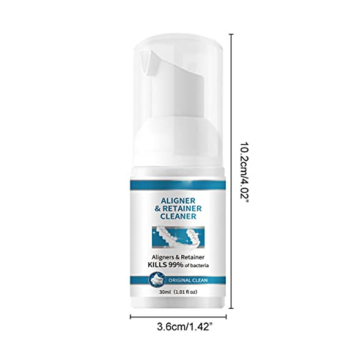 30ml Foam Cleaner for Aligner, Retainer, Denture, Night Guard, Mouth Guard, Mint Extract Retainer Night Guard Cleaner Denture Cleaner for Teeth Whitener