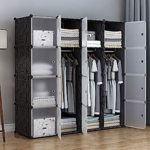 DWLOMHE DIY Plastic Storage Box Organizer, Storage Cabinet for The Bedroom, Office, House,16 Cubes