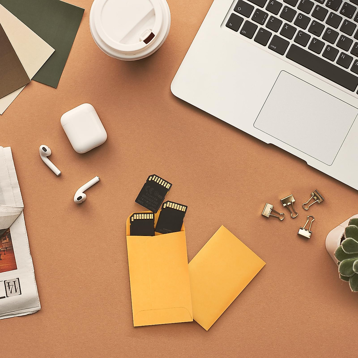 ValBox #1 Coin Envelopes 2.25x 3.5 Small Parts Envelope with Gummed Flap for Home, Garden or Office Use, Brown Kraft Seed Envelopes 500 per Box