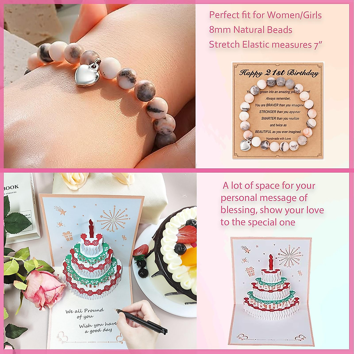 21st Birthday Gifts For Her - Happy 21 Year Old Gift Box for Women, Best Friends, Female Daughter, Sister, Girlfriend, Coworker, Bestie - Unique Basket