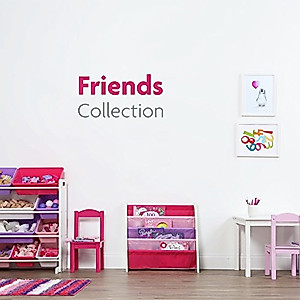 Humble Crew Kids' Toy Storage Organizer with 12 Plastic Bins, Pink&Purple, White/Purple/Pink