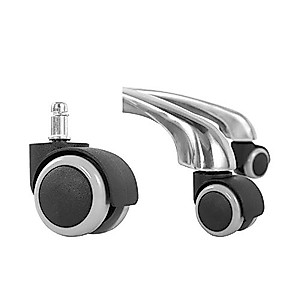 Nazalus Rolling Swivel Stool Height Adjustable with Wheels Heavy Duty for Office Home Desk Counter Salon (Black) (Black, Without Footrest)