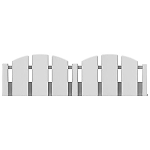 EasyFlex No-Dig Landscape Edging with Anchoring Spikes, 4.5 in. Tall Decorative Adirondack Wood-Look Fence Garden Border, 15 Foot Kit, White (3600WT-15C-6)