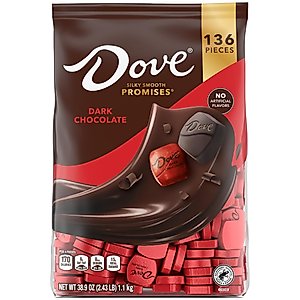 DOVE PROMISES Dark Chocolate Candy, 136 Ct Bulk Bag