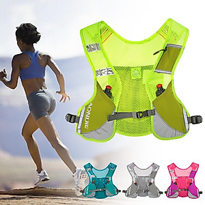 AONIJIE Marathon Running Vest Pack Water Hydration Backpack Outdoor Sport Bag Cycling Camping Climbing Rucksack (Blue+2pcs 250ml Bottles)