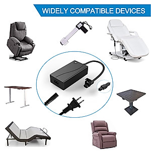 Power Recliner Power Supply, AC/DC Switching Power Supply Transformer 2-pin 29V/24 2A Adapter Universal Power Cord for Lift Chair or Power Recliner
