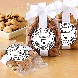 1.5" Round Thank You Stickers - Printed Thank You for Supporting Our Small Business Stickers with Hearts - 500 Thank You Labels Per Roll