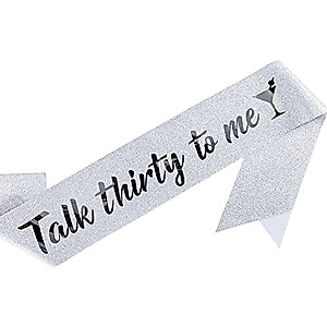 AOPRIE Birthday Crown for Women 30 Talk Thirty To Me Birthday Sash for Women Girls Silver Birthday Tiara 30th Birthday Gifts Her Him Decoration for Women Princess Crown Rhinestone Headband Happy Birthday Accessories