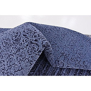 Unique Loom Del Mar Collection Area Rug - Jennifer (7' 10" x 10' Rectangle, Blue/ Navy Blue)