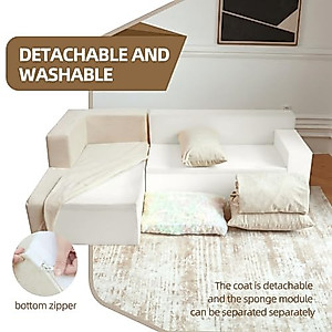 GM Ultra Modular Sectional Sofa, Sectional Couch for Living Room, Modern Modular L-Shape Sectional Sofa with Chaise Lounge, Corner Sofa Couch, Sectional Sofa Set for Bedroom, Apartment, Light Khaki