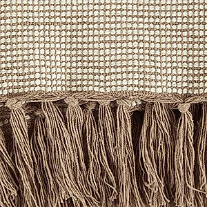 DII Striped Throw Collection Urban Cityscape Border, Stone