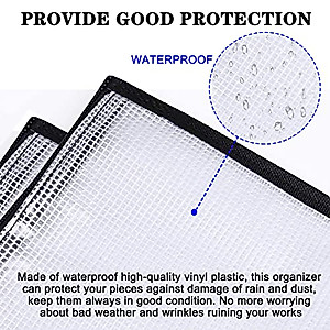 DPEI XUAN 3 Pieces Art Portfolio Bag Poster Storage Bag, with Zipper and Handle Posters Organizer Transparent White Bag for Large Posters, Poster Board, Painting, Bulletin Boards (19 x 25 inch )