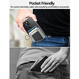 New-Upgrade Magnetic Card Wallet Holder for Apple Magsafe, Magnetic Magsafe Leather Wallet for iPhone 15/14/13/12 Magsafe, Mag-Safe Wallet for iPhone 15/15 Pro/14/13/12 Series, Fits 7 Cards, Black