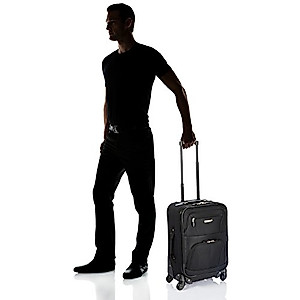 Rockland Expandable Spinner Carry On, Black, 19-Inch