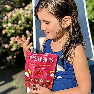 Fresh Bellies Strawberry Feels Forever| Strawberry Freeze Dried Healthy Snack for Kids| Gluten Free Freeze Dried Fruit Kids Snack with No Preservatives & No Added Sugar| Age 12+ Months| 6-Pack