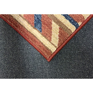 Nevita Collection Southwestern Native American Design Area Rug Southwest Design Rugs Geometric South West Pattern (Orange (Terra) Blue Beige Red, 5'3" x 7'1")