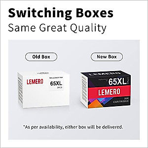 LEMERO 65 Ink Cartridges Remanufactured Ink Cartridge Replacement for HP 65 65XL Combo Pack XL with DeskJet 3755 Envy 5055 3752 2652 3772 5052 2622 Printers (Black Color, 2 Pack)