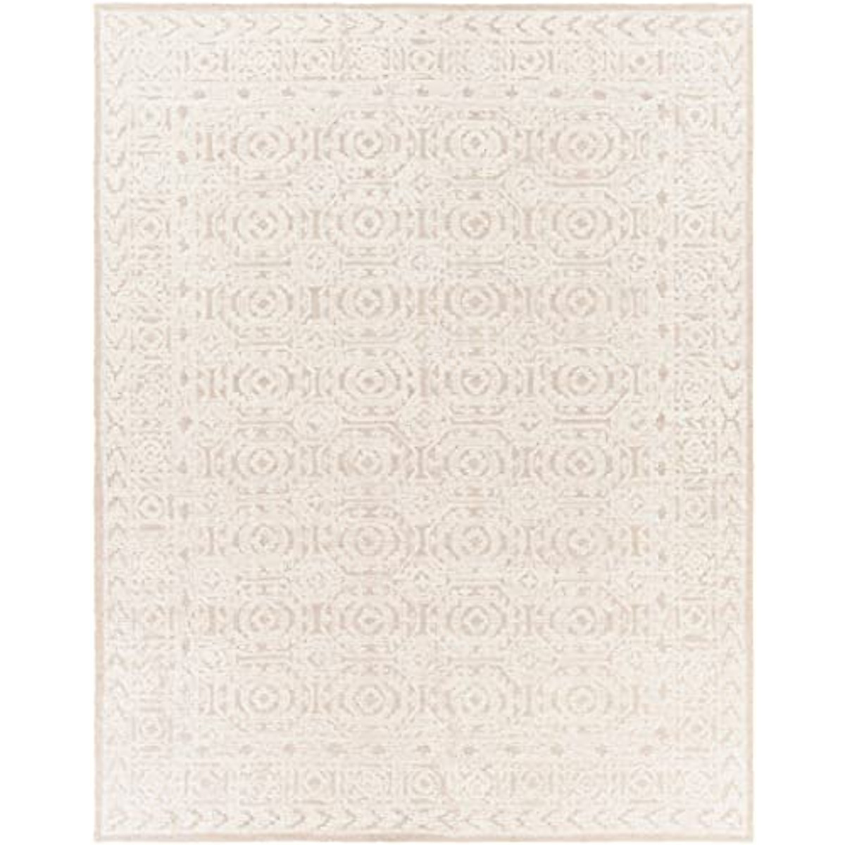Hauteloom Muleshoe Wool Living Room, Bedroom Area Rug - Modern Farmhouse Transitional Soft Carpet - Beige, Cream, Light Brown - 9' x 12'