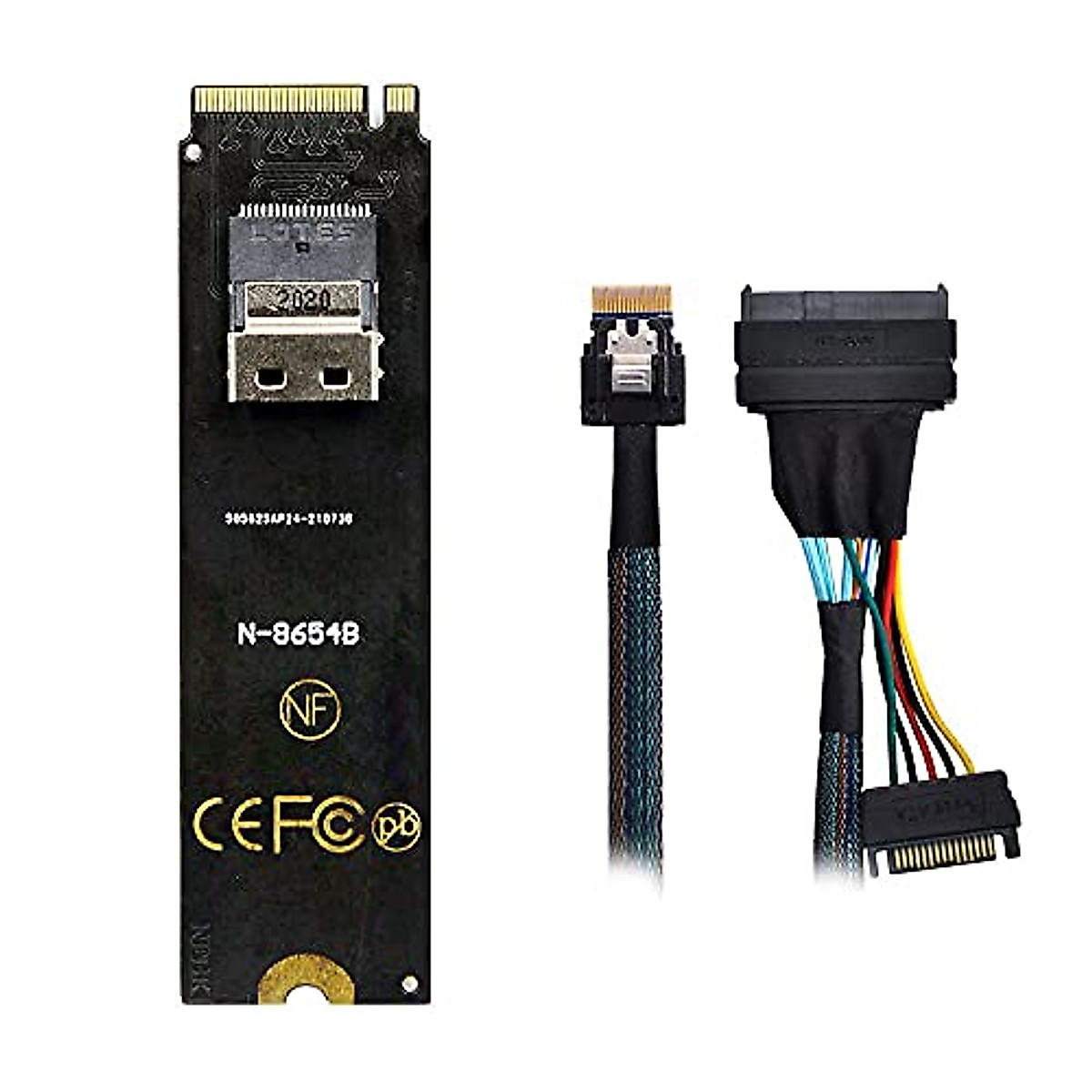 xiwai NGFF M-Key NVME to SFF-8654 Slimline SAS Card Adapter and U.2 U2 SFF-8639 NVME PCIe SSD Cable for Mainboard SSD