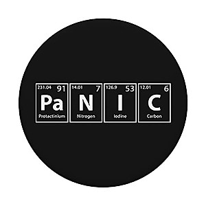 Periodic Tees Co. Panic (Pa-N-I-C) Periodic Table Elements Spelling PopSockets Stand for Smartphones