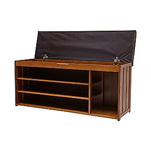 TBVECHI Wood Shoe Bench, 3-Tier Shoe Rack Bench, Entryway Storage Shelf ...