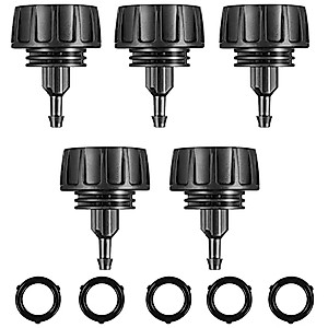 Remagr 5 Pcs Drip Irrigation Hose Connectors 1/4 Inch Tubing to 3/4 Garden Faucet Adapter System Convert Fittings with Washers (Single)