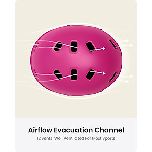 OutdoorMaster Skateboard Cycling Helmet - Two Removable Liners Ventilation Multi-Sport Scooter Roller Skate Inline Skating Rollerblading for Kids, Youth & Adults - M - Pink