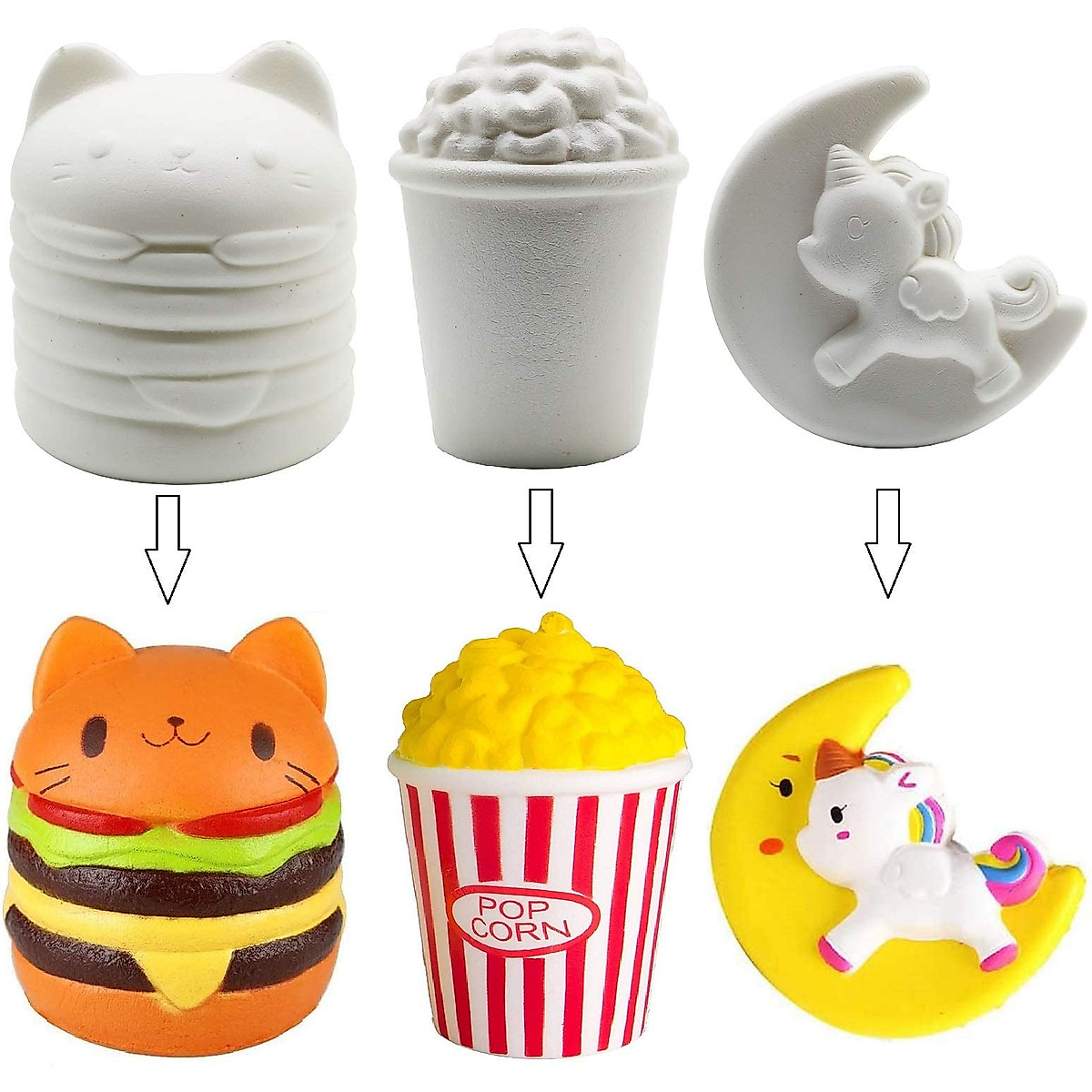 Korilave Squishies DIY Art Crafts Dessert Kits for Girls Gift, Paint Your Own Squishy Toy Jumbo Soft Slow Rising Stress Relief Fidget Toys for Ages 4 5 6 7 8 Kids(27Pcs)