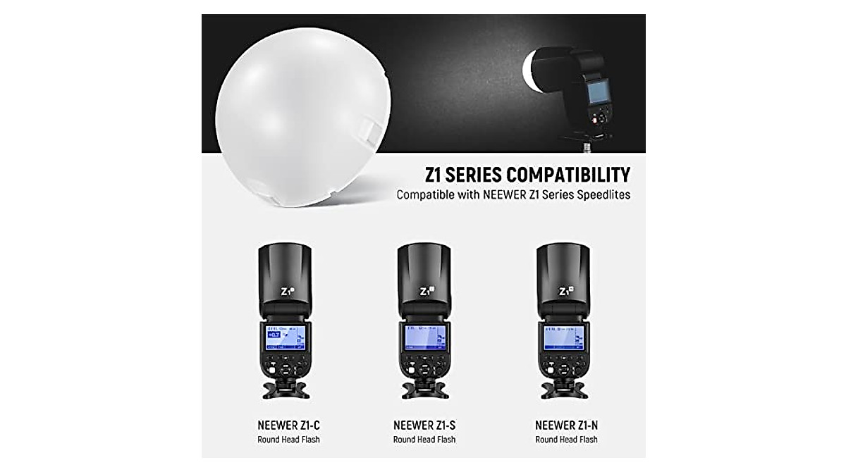 NEEWER Magnetic Dome Diffuser for Round Head Speedlite Flash ...
