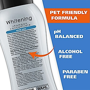 Wahl Whitening Shampoo White Pear scent for Pets – Whitening & Animal Odor Control with Silky Smooth Results for Grooming Dirty Dogs – 24 oz - Model 820001A