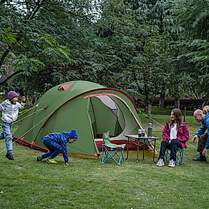 KAZOO Waterproof Camping Tent 4 Person Family Backpacking Tents 4 People Lightweight Hiking Tents 4 Man Aluminum Frame Double Layer