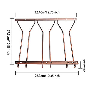 Dianoo Bronze Wine Glass Rack Under Cabinet, 3 Rows, 27.5cm