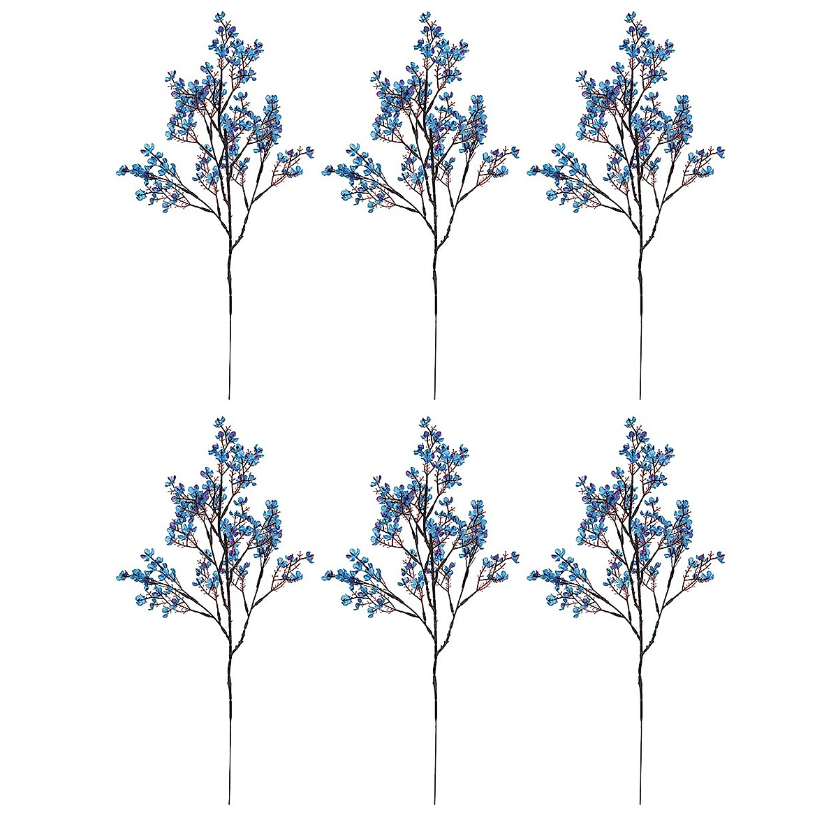 AngelUU Artificial Flowers 6Pcs Babys Breath Fabric Cloth European Fake Silk Plants Decor Wedding Party Decoration Bouquets DIY Home Garden ,Blue