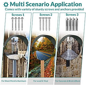 MEETWARM 12" Convex Security Mirror Curved Safety Mirror with Adjustable Fixing Bracket for Indoor Outdoor, Office Warehouse Driveway Garage Store